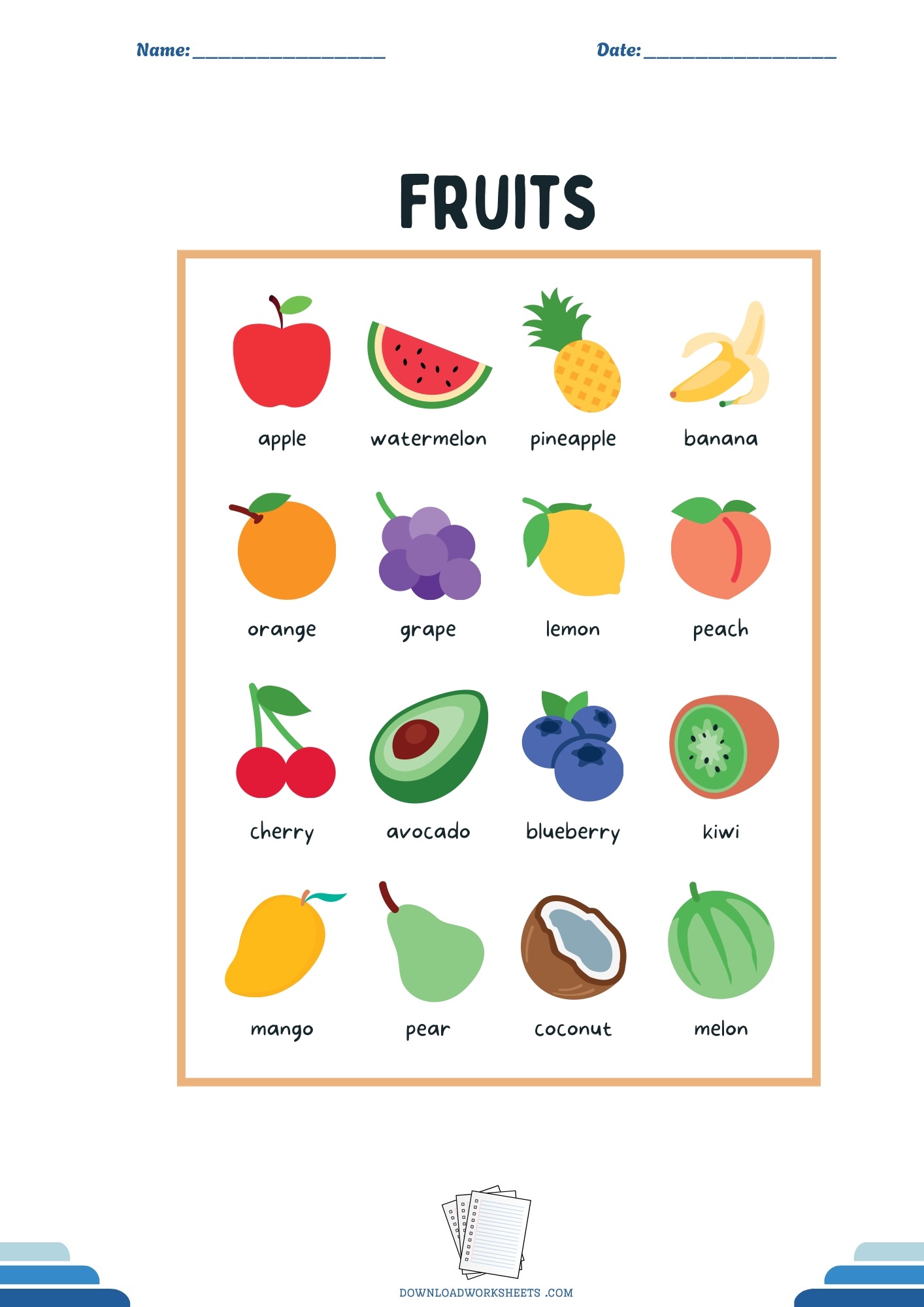 Fruits And Vegetables – Download Worksheets