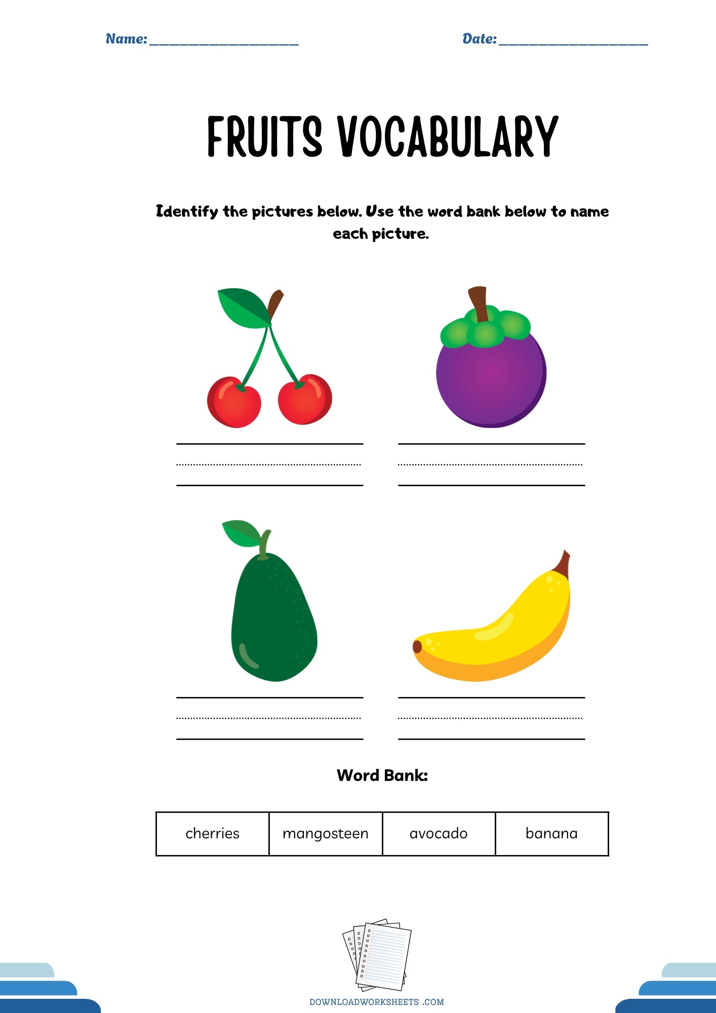 Fruits And Vegetables – Download Worksheets